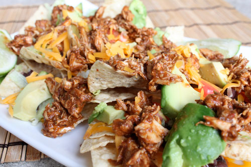Instant Pot Shredded Chicken Mole Nachos